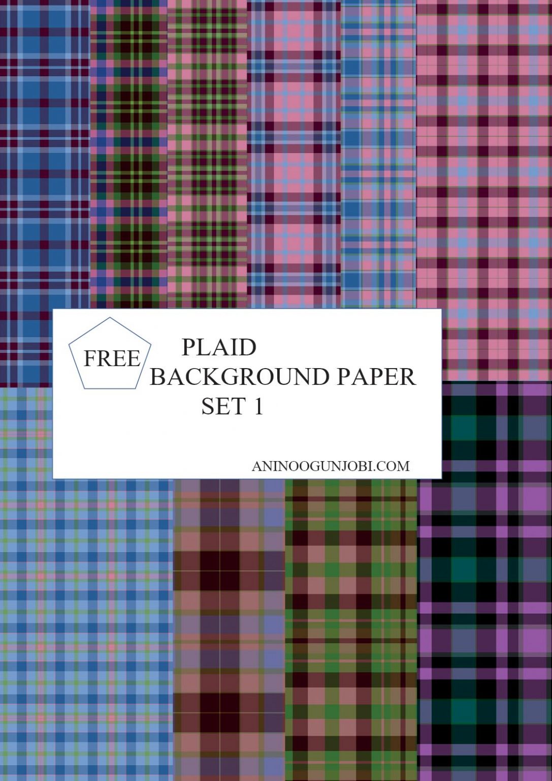 Free Printable: Plaid background paper set 1 - Crafters Media