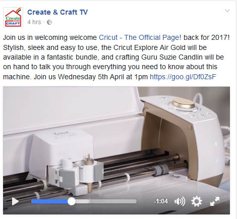 Craft TV: Cricut explore Air(digital cutter) comes to Create and Craft ...