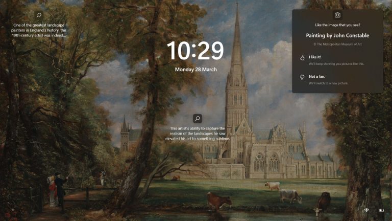 Screensaver / Lock Screen: 'Salisbury Cathedral from the Bishop's ...