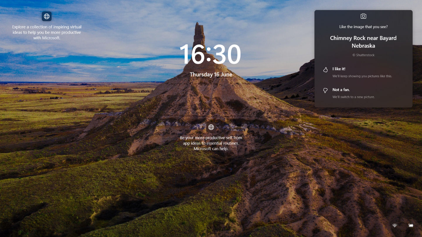 Screensaver / Lock Screen: Sunset view of the Chimney Rock near Bayard ...