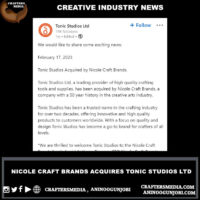 Nicole Craft Brands acquires Tonic Studios Ltd - Crafters Media
