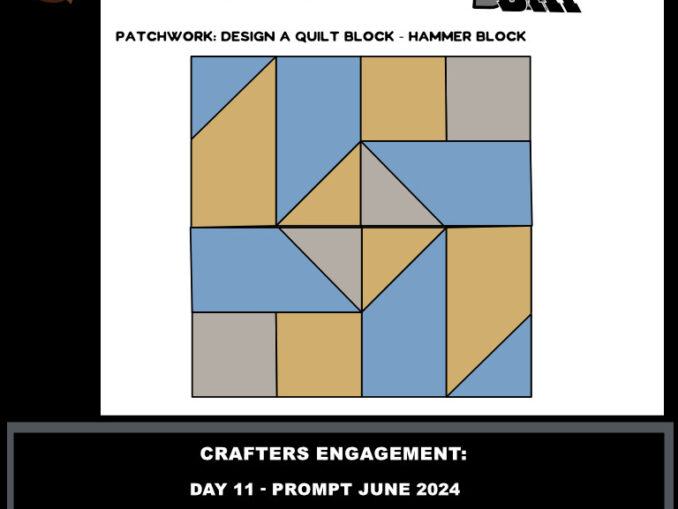 Crafters Media: Day 12- Prompt June 2024: Patchwork: Design a quilt block (Calligraphy block ...